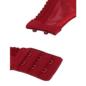 ohyeah Valentine Garter Belt Lingerie Plus Size Garter Belts for Thigh Highs Stockings with Thong Pantie Sets 2 Pcs High Waisted Red Garter Set Lace Suspender Belt with 4 Straps Clip