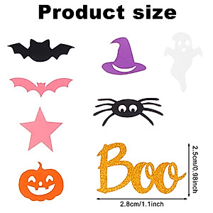 Halloween Bat Ghost Confetti Sprinkles Bats Spider Pumpkin Confetti Table Scatter Witches Spider Webs Five-Pointed Star Halloween Party Decorations Confetti for Halloween Party Favors