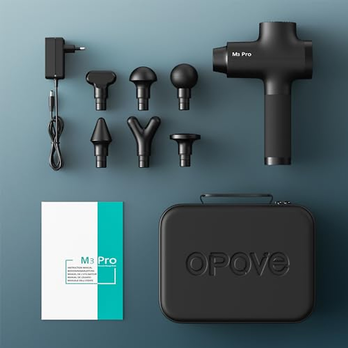 opove M3 Pro 2 Massage Gun Deep Tissue Percussion Muscle Massager for Workout, Handheld Percussive Therapy Fascia Gun for Athletes Fast Recovery 4-8 Hours Long Battery Life, Powerful, Quiet, Black