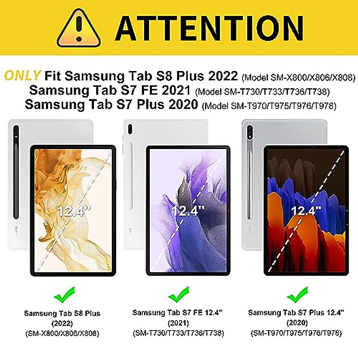 for Samsung Galaxy Tab S8 Plus 2022/S7 FE 2021/S7 Plus 2020 12.4 Inch Case, 360 Degree Rotating Cover,PU Leather Folding Stand Cover with Auto Wake/Sleep,Beach Starfish