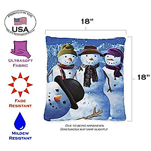 Toland Home Garden Snowman Photobomb 18 x 18 Inch Indoor, Pillow, Case (2-Pack)