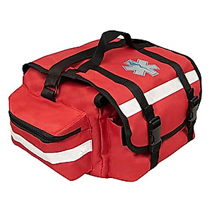 PrimaCare KB-RO74-R First Responder Bag for Trauma, 17" x 9" x 7", Red