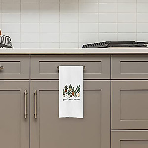 DOTAIN Botanical Boho Just One More Plant Waffle Weave Dish Kitchen Hand Towel Cloth,Funny Botanical Plant Themed Cleaning Dishcloth(24x16inch),Gifts for Plant Lover Owner Women