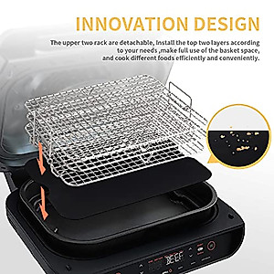SIUDANGKA Air Fryer Rack for Ninja Foodi Grill XL Air Fryer, 304 Stainless Steel Multi-Layer Toast Rack Dehydrator Rack Air Fryer Accessories Compatible with Ninja FG551 IG651 Air Fryer