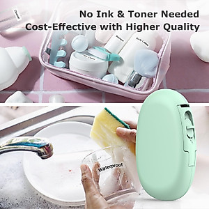 SUPVAN E10 Bluetooth Label Maker Machine with 3 Tapes, Continuous Waterproof Label, Versatile App with 35 Fonts and 1k+ Icons, Inkless Labeler for Home, Kitchen, School, Office Organization, Green