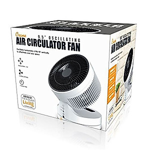 Crane 9.5'' Oscillating Air Circulator Fan, 1 Count, white (EE-5617)