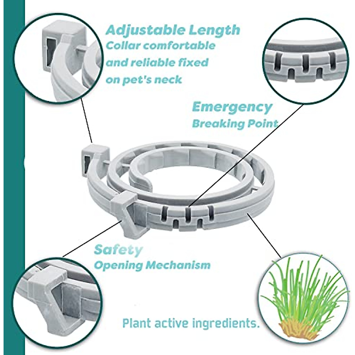 Natural Flea and Tick Collar for Small Dogs - Safe Prevention and Control of Pests on Puppies - Waterproof and Long-Lasting - Includes Free Comb and Tick Tweezer - 2-Pack, 13.8 Inches