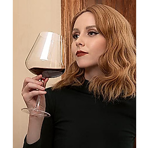 ROVSYA Red Wine Glasses Set of 4-28oz Large Wine Glasses Hand Blown Crystal-Clearer,Lighter for Wine Tasting, Gift Packaging for Wedding, Anniversary, Father's Day, Birthday