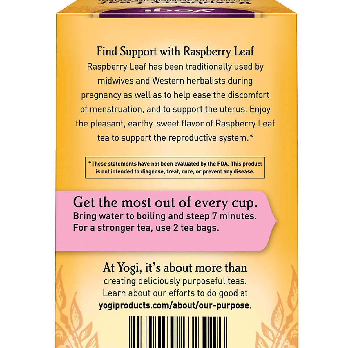 Yogi Tea - Raspberry Leaf Tea (6 Pack) - Supports the Female System - Uterus Support for Pregnancy and Menstruation - Caffeine Free - 96 Organic Herbal Tea Bags