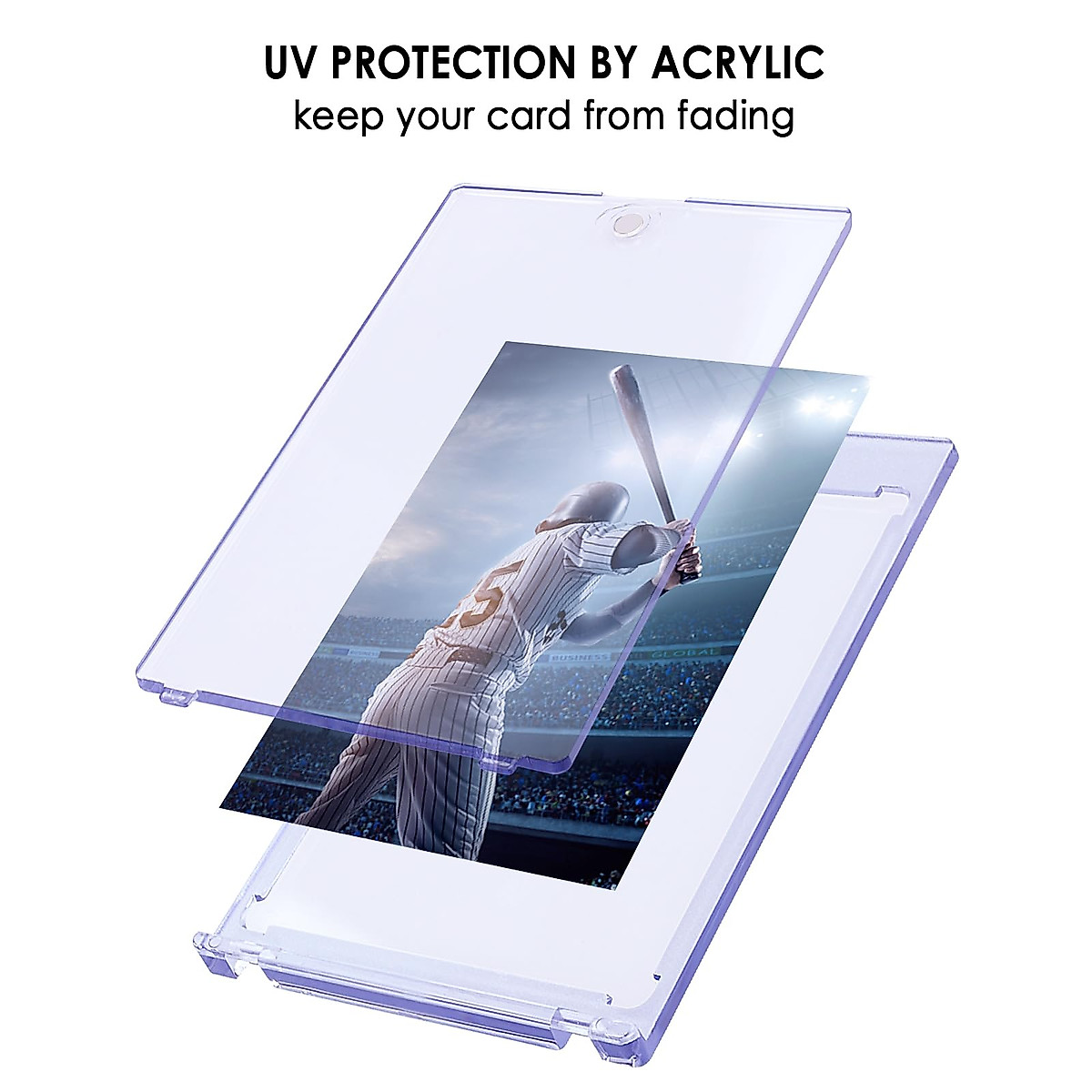 Kitoyz 24 ct Magnetic Card Holder for Trading Cards, 35PT Baseball Card Case Magnet Toploaders Sports Card Protectors with UV Protection Fit for TCG, Game Cards, Football Cards