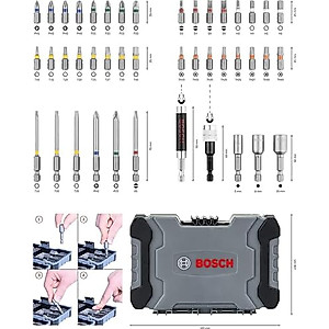 Bosch 2607017164 43 Piece Bit-/Nut setter Masonry Drill Bit Sets
