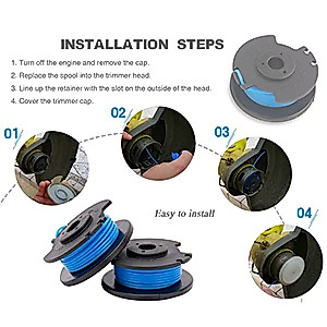 NOTETOUPT AC14RL3A String Trimmer Replacement Spool Line Compatible with Ryobi One+ 24V, 18V, and 40V Cordless Trimmers 0.065" Autofeed Replacement Spool (8 Spools + 1 Cap) by Rain King
