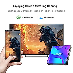 GREVA Android TV Box 11.0 4GB RAM 64GB ROM RK3318, 4K HDR Smart TV Box 2.4G/5G WiFi BT4.1, Streaming Media Player Set Top Box