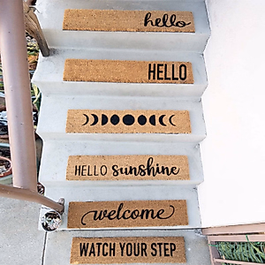TUNKENCE Welcome Mats Indoor Doormats Front Door Mat Outdoor Entrance Funny Welcome Skinny Mat Farmhouse Decor Playhouse Mat Narrow DoormatsStair Mat Welcome Mat, 6x24Inch