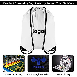 GoodtoU Drawstring Backpack Bulk, 20 Pcs Draw String Bags Cinch Bag Drawstring Gym Bag Sackpack Drawstring bags for Women Men, White