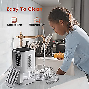 LEEL Dehumidifier, Upgraded 1200ml (42oz) Portable Ultra Quiet Dehumidifier, 6H/12H Timer Off Small Dehumidifier for 2300 Cubic Feet (270 sq ft) Home Basement Bedroom Bathroom Closet RV Camper