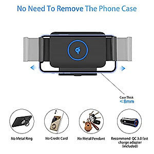 Lopnord Z Fold 4 Car Mount, Wireless Car Charger Mount Compatible with Samsung Galaxy Z Fold 4 3/S23 Ultra/22 Ultra, Wireless Charger for Air Vent/Dashboard Car Phone Holder for iPhone 14 13 Pro Max