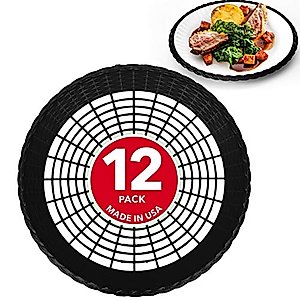 Stock Your Home 9” Paper Plate Holder in Black (12 Count) - Paper Plate Holders Plastic Heavy Duty - Plastic Paper Plate Holder - Woven Paper Plate Holder - Paper Plate Holders Reusable