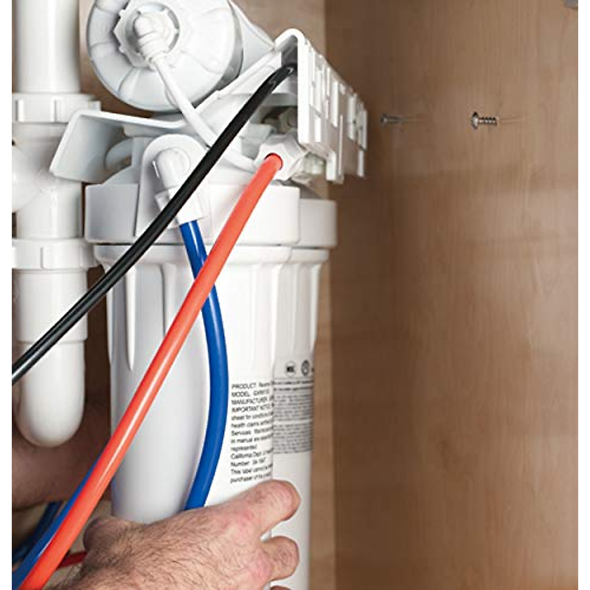 GE Reverse Osmosis System & Under Sink Water Filter | Faucet & Easy Install Kit Included | Premium Filtration Reduces Lead, Chlorine & More | Replace Filters Every 6 Months | GXRM10RBL