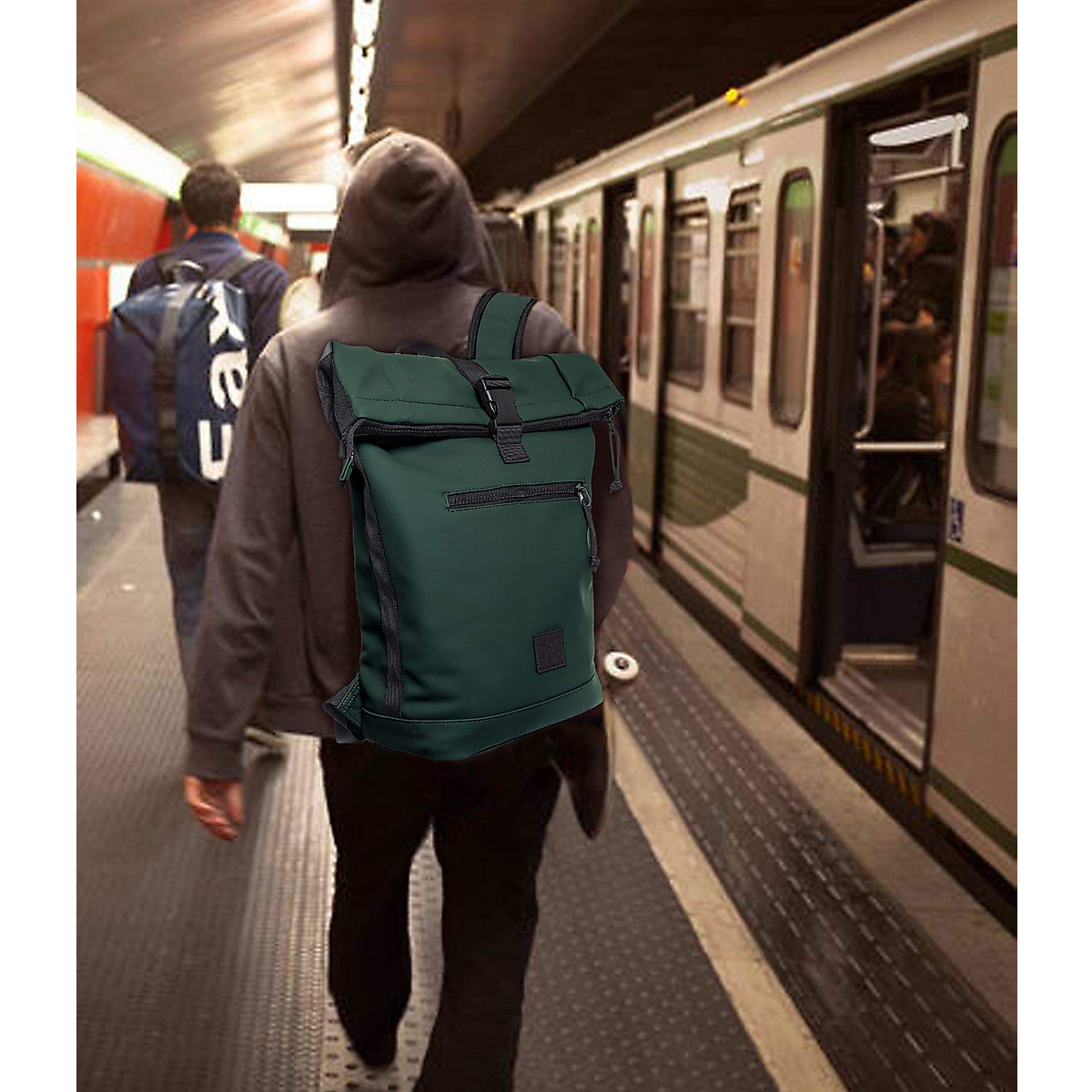 X RAY Expandable Roll Top Waterproof Trendy Backpack With Laptop Pocket