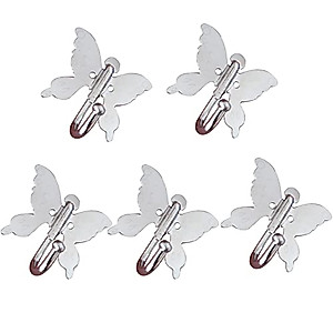 AOLZUNK Butterfly Hook 5 Set Stainless Steel Cute Butterfly Shaped Single Hooks, Coat Hooks, Key Hooks, Wall Hangers Heavy Duty Hooks for Hanging Coat/Hat/Towel/Robe/Bathroom Hooks