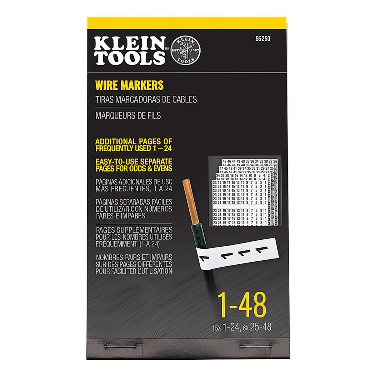 Klein Tools 56250 Wire Marker Book, 1-48