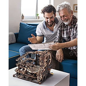 RoWood 3D Puzzles for Adults, Model Kits for Adults to Build, Wooden Town Christmas Birthday Gifts for Teens- Marble Night City