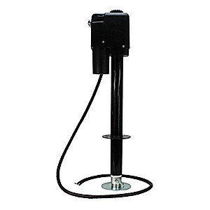 Quick Products JQ-3500B Power A-Frame Electric Tongue Jack with LED Work Light and Permanent Ground Wiring for Camper Trailer, RV - 3,650 lbs. Capacity (Higher then Standard 3,500 lbs. Jack!), Black