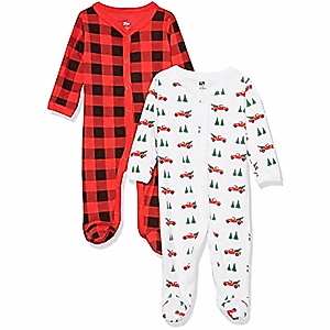 Hudson Baby Unisex Baby Cotton Sleep and Play Coverall, Christmas Tree, 0-3 Months 3M US