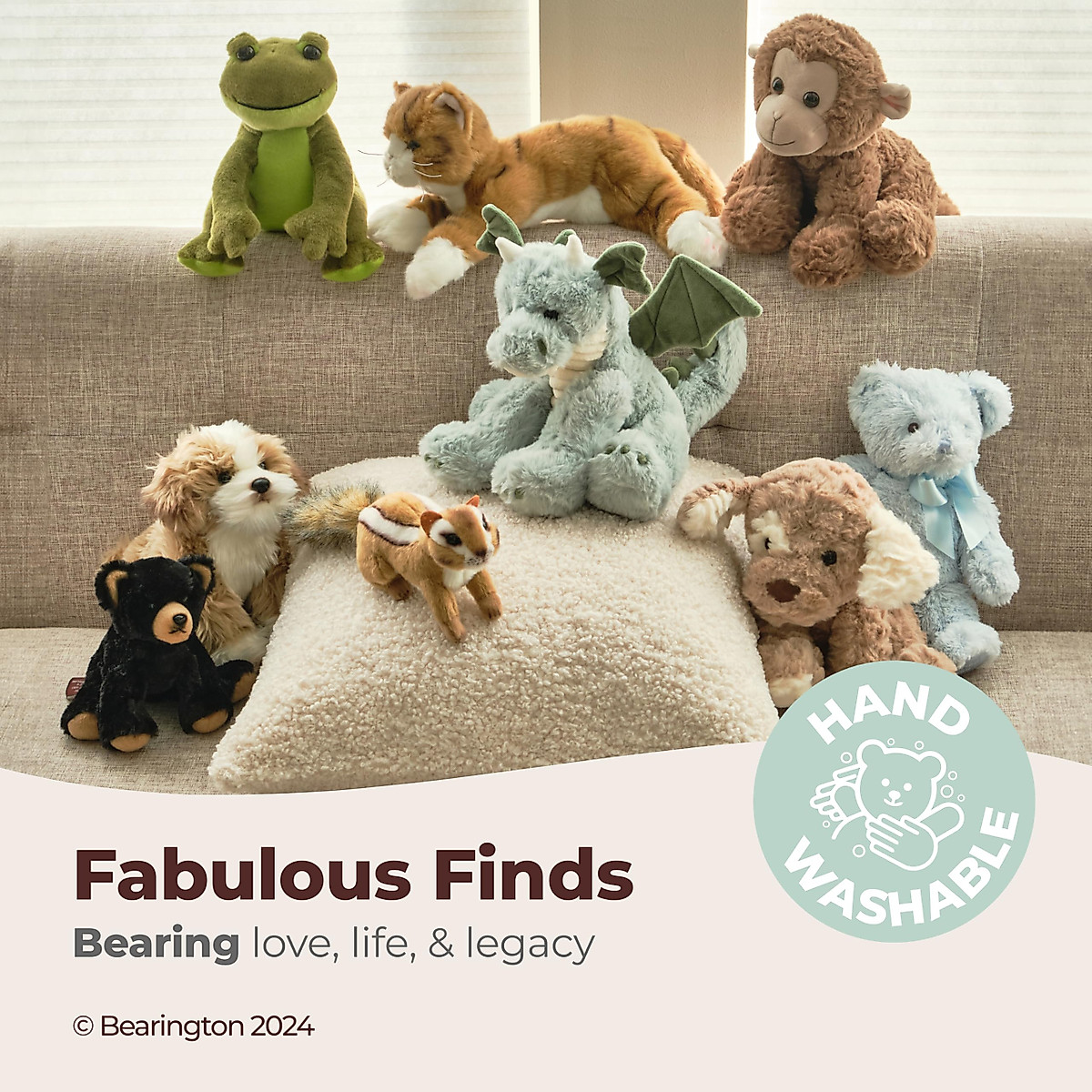 Bearington Collection Copper Plush Squirrel Stuffed Animal, 7 Inch