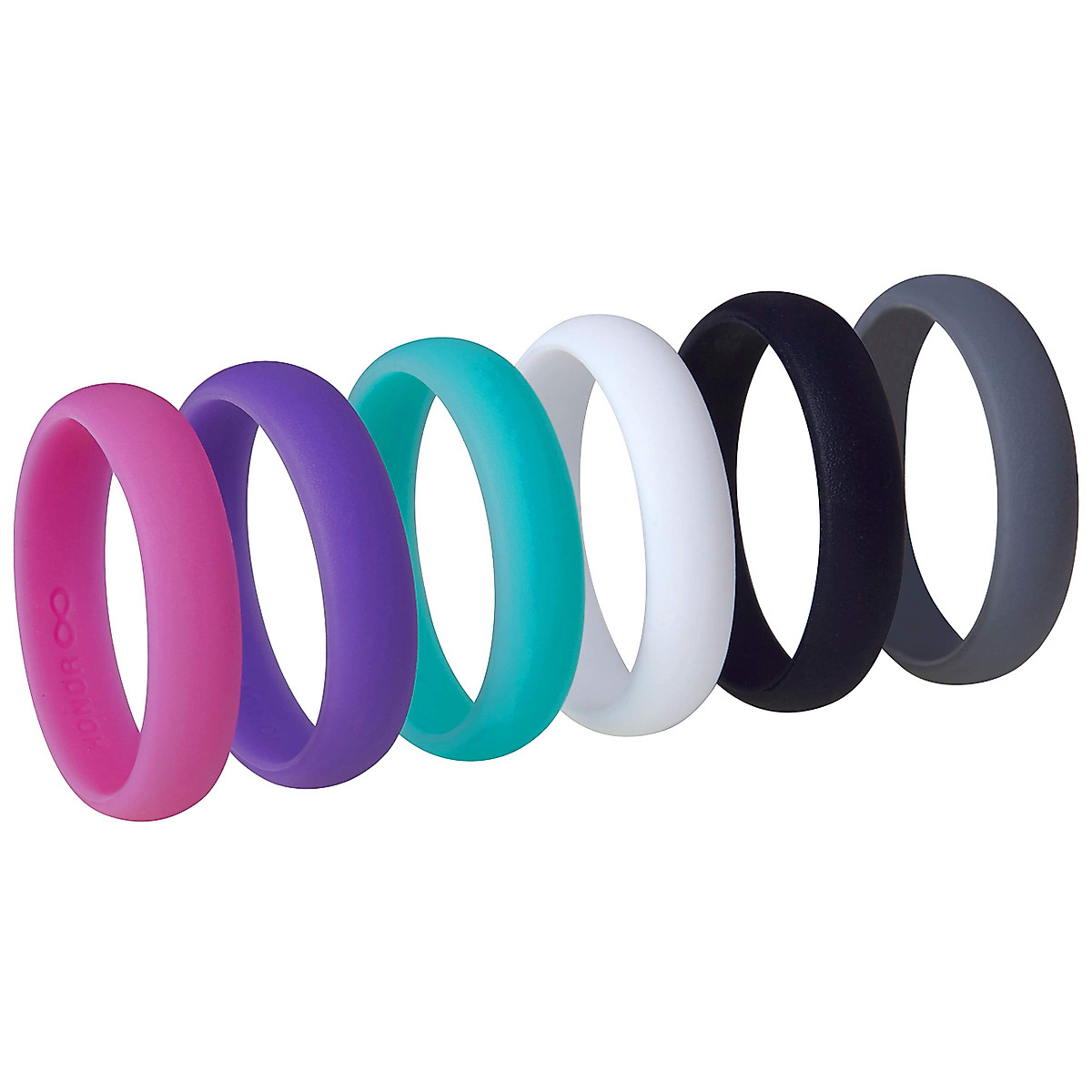 Womens Silicone Wedding Ring Band by HonorGear - Ring Pack Wedding Bands Engagement Comfort Fit (5.5)
