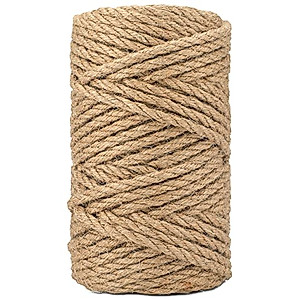 joycraft 6MM Jute Rope,164Feet Strong and Heavy Duty Jute Twine, Brown Decoration Hemp Twine String for Artworks, Gardening, Bundling, Camping, Decorating, and DIY Crafting (50M/164Ft * 6MM)