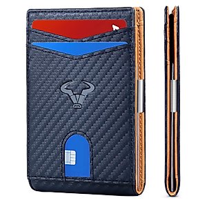 BULLIANT Slim Wallet Men, Leather Wallet Front Pocket Card Holders for Gift Men 3"X4.3"