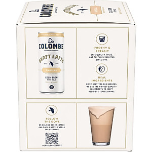 La Colombe Vanilla Draft Latte - 9 Fl. Oz. 4 Pack - 100% Arabica, Single-Origin, Brazilian Cold Brew Coffee with Lactose-Free Foamy Milk, Premium Coffee On the Go, 115mg Natural Caffeine