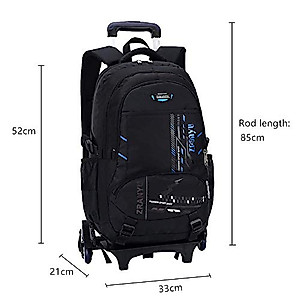 Armbq Boys Rolling Backpack with Wheels Teens Trolley Bookbag Kids Wheeled Backpack Middle and Elementary Travel Luggage School Bags