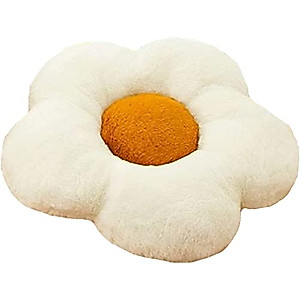 LANFIRE Flower Cushion Flower Throw Pillows Standard Pillows Patio Furniture Cushions Home Chair Pads (40 CM, White Brown)
