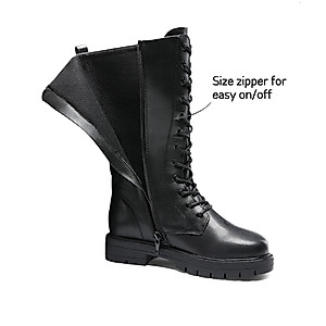 DREAM PAIRS Girls Riding Boots Knee High Side Zipper Mid Calf Shoes SDBO2216K Black-1 Size 2 Little Kid