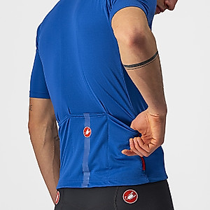 Castelli Men's Classifica Jersey, Zip Up Quarter Length Sleeve Jersey for Gravel Biking & Road Cycling - Azzurro Italia - Large