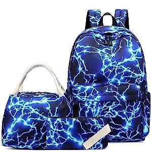 Createy School Backpack for Girls Backpack with Lunch Box Pencil Case Lightweight Kids Backpack Primary Elementary Students Bookbags School Bags Set for Teens