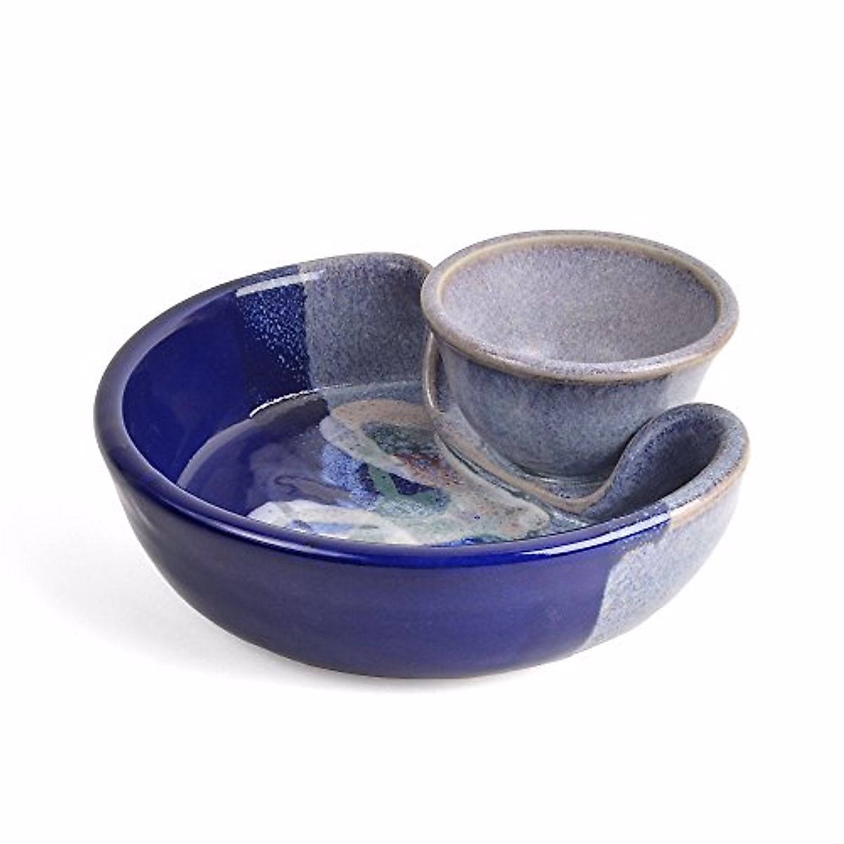 Larrabee Ceramics Shrimp and Dip Bowl, Mauve/Cobalt