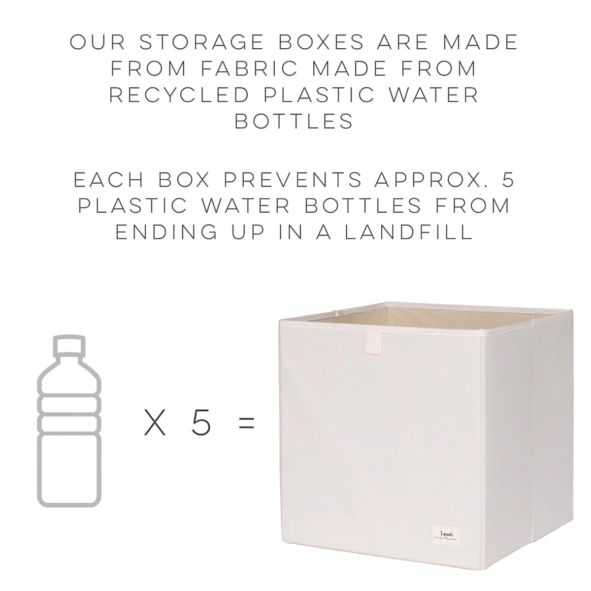 3 Sprouts Recycled Fabric Cube Storage Bin - 13 Inch Collapsible Organizer for Cube Shelving Systems, Kids Cubby Bins - Terrazzo Green