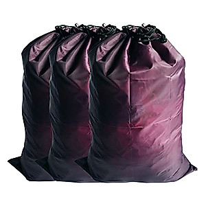 Light Nylon Laundry Bag-Portable Dust Bag with Drawstring Close for Shoes, Clothes, Household Items or Toys, etc. (20 * 28 inch, Brown)