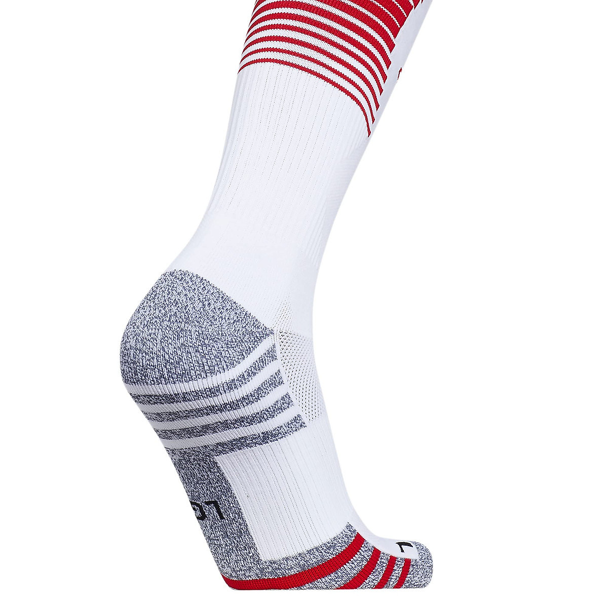 adidas Speed 3 Soccer Socks (1 Pair), White/Team Power Red, Large