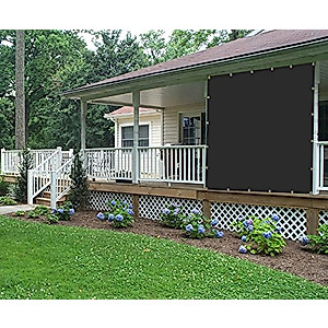 Shatex Privacy Screen Sun Shades Outdoor 10x12ft Taped Edge with Grommets Sun-Block Mesh Shade for Pergola,Awning,Patio,Window Cover, Black
