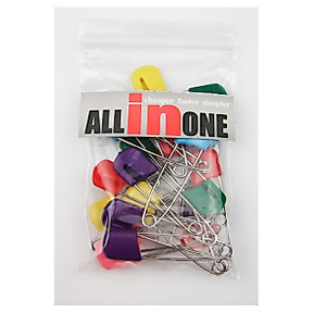 All in ONE Colorful Plastic Head Safety Pins Diaper Nappy Pins Safety Hold Clip Locking Cloth (54mm)