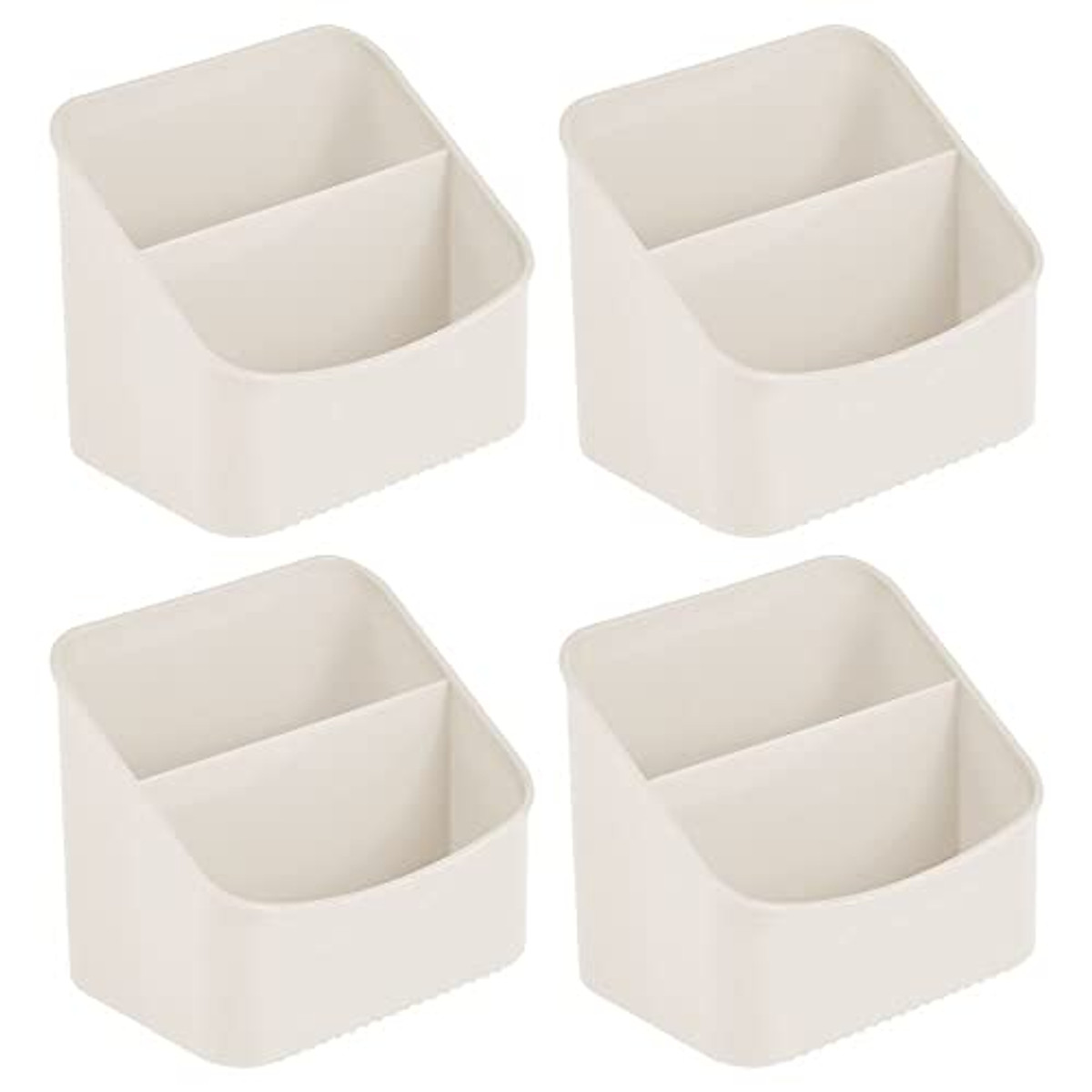 mDesign Kitchen Pantry, Cabinet, Countertop Shelf Packet Organizer Bin Caddy and Storage Station for Spice Packets, Dressing Mixes, Hot Chocolate, Tea, Sugar Packets - 4 Pack - Cream