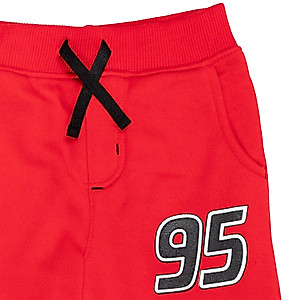 Disney Pixar Cars Lightning McQueen Toddler Boys Fleece 2 Pack Jogger Pants Red/Black 3T