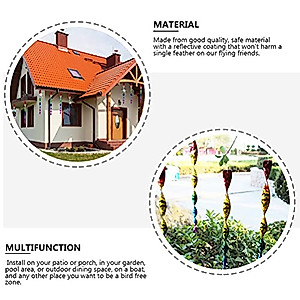 YARDWE 10pcs Bird Rods Gradient Colored Wind Hanging Reflective Scare Spiral Rods Keep Birds Away from Garden House Farm