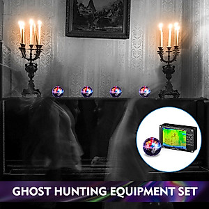 Kanayu 1 Pack Infrared Thermal Imager with 4 Ghost Hunting Cat Ball Portable Equipment Thermal Camera LED Motion Light up Cat Ball Activated Interactive Cat Toy Balls for Ghost Hunting