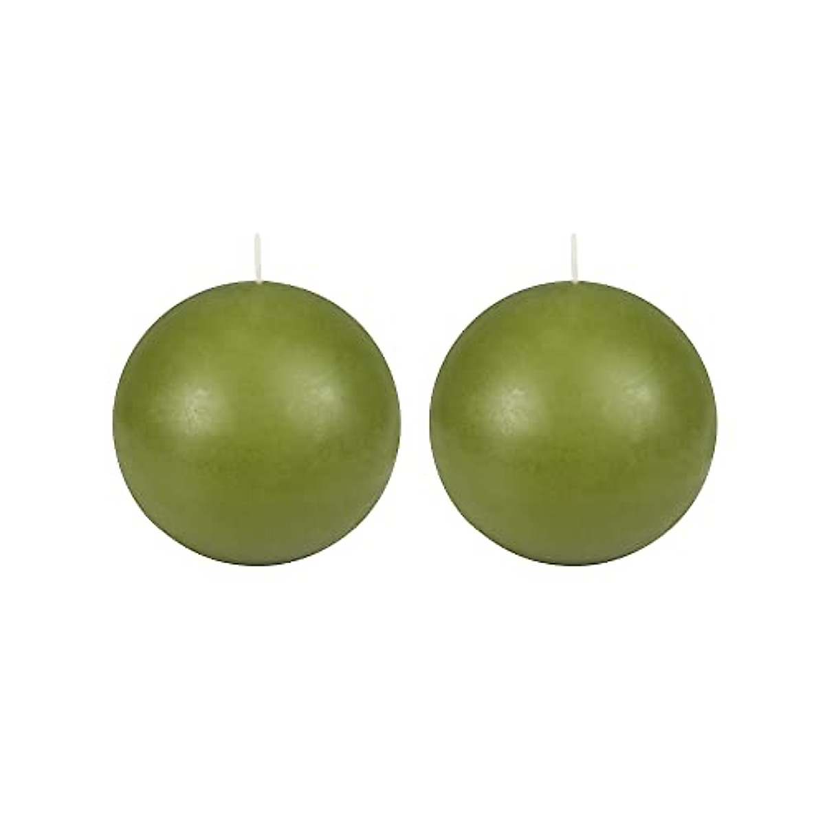 Zest Candle 2-Piece Ball Candles, 4-Inch, Sage Green